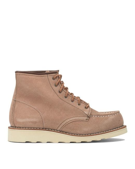 Red Wing "6' Moc Toe 3319 Dusty Rose Abilene" Lace-Up Ankle Boots in ...