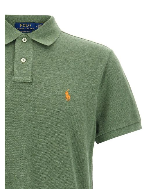 Polo Ralph Lauren Logo Embroidery Polo Shirt in Green for Men | Lyst