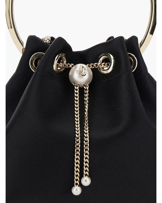 Jimmy Choo 'Bon Bon' Handbag With Metal Bracelet Handle And Chain-Link ...