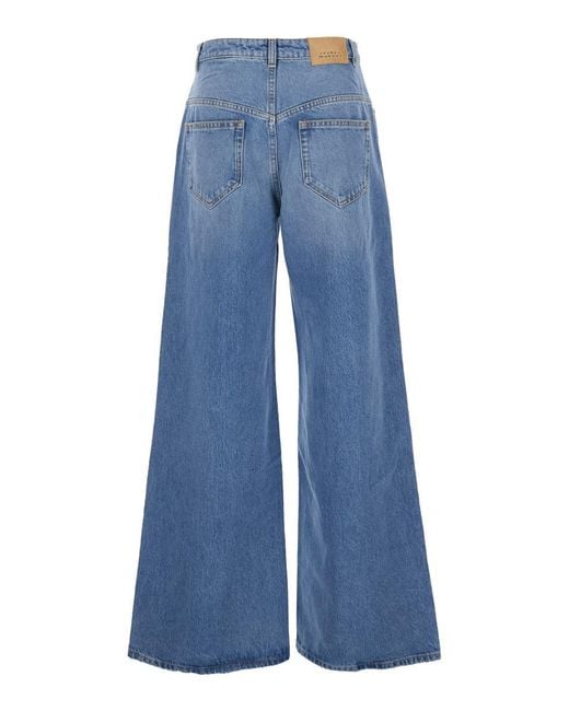 Isabel Marant Lemony Light Jeans With Logo Patch On The Rear in Blue ...