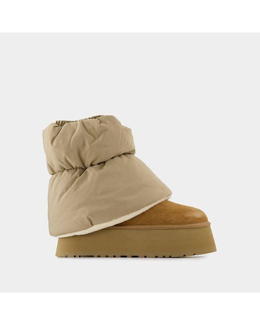 UGG W Classic Mini Dipper Puffer Ankle Boots in Natural | Lyst UK