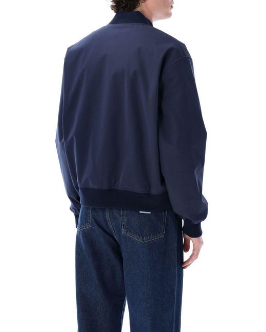 Arte' Logo Bird Bomber Jacket in Blue for Men | Lyst