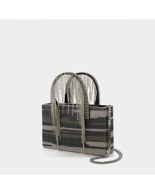 Kara Midi Crystal Fringe Handbag in Gray | Lyst