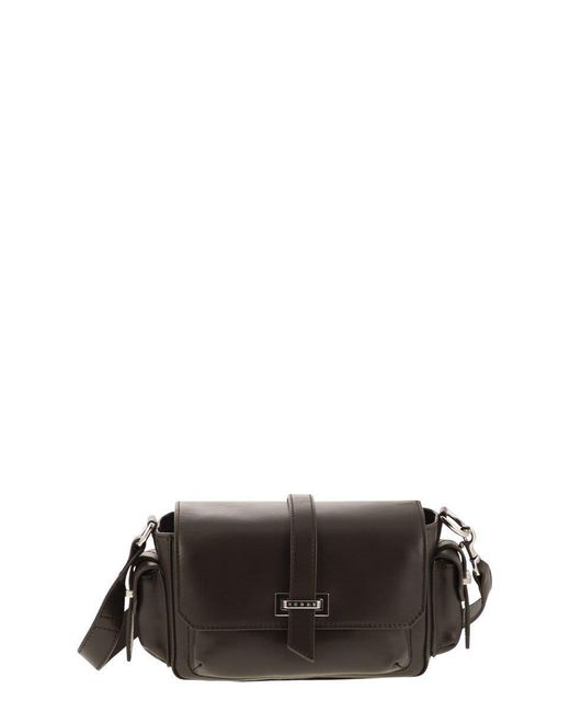 Hogan Small Leather Flap Bag in Brown | Lyst UK