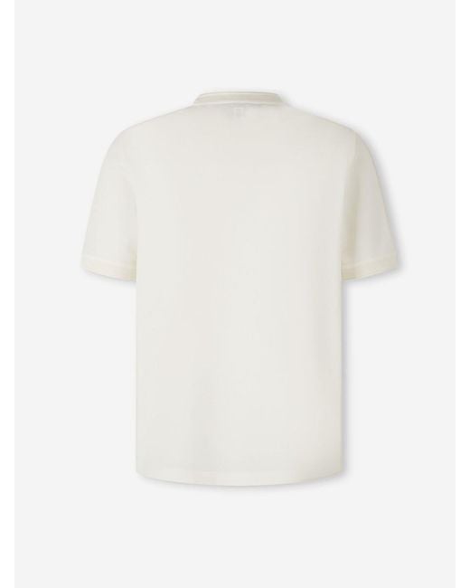 Canali Camiseta Mercerized Cotton Jersey in White for Men | Lyst UK