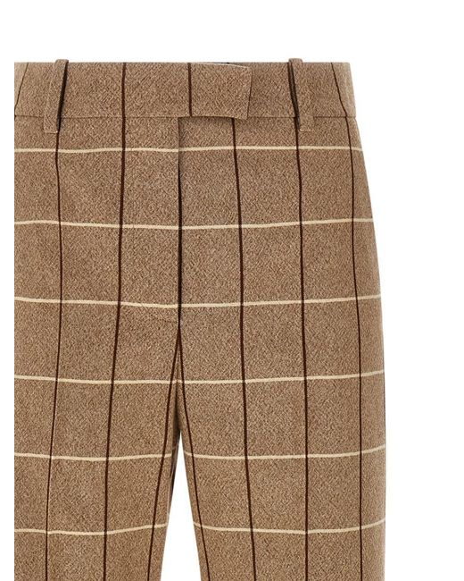 Valentino Garavani Wool Pants With Window Pattern in Natural | Lyst UK