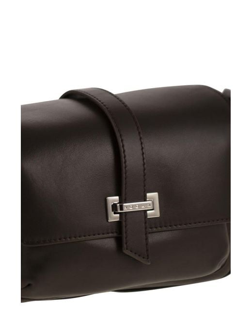 Hogan Small Leather Flap Bag in Brown | Lyst UK