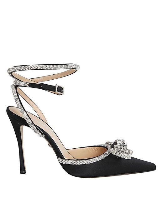 Mach & Mach Double Bow Satin High Heels Shoes in Metallic | Lyst