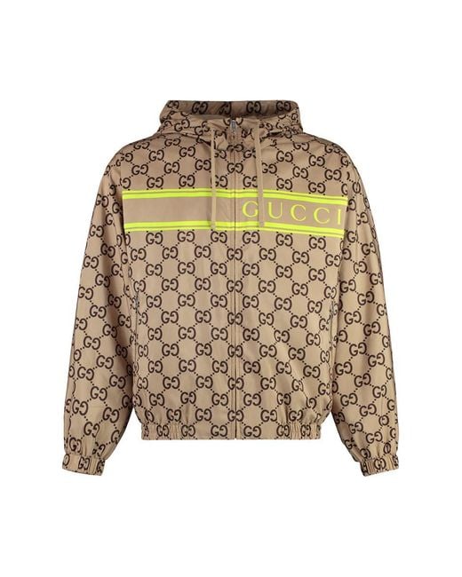 Gucci Hooded Nylon Jacket in Natural for Men | Lyst UK