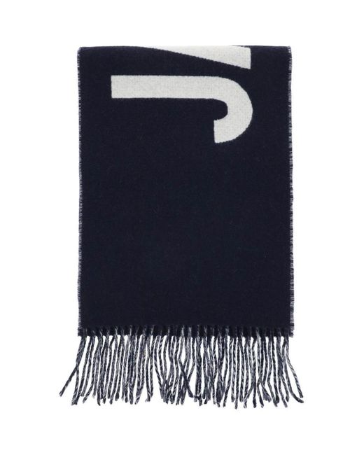 Jacquemus Logo Wool Scarf in Blue for Men | Lyst