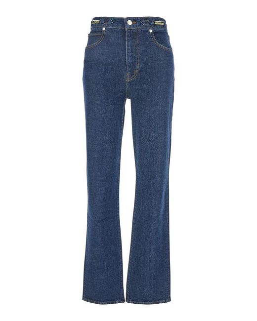 FRAME x Ritz Paris 'The Ritz Ruler' Flared Jeans With Logo Plaque On ...