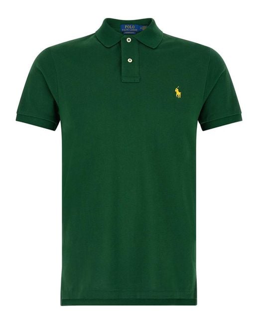 Polo Ralph Lauren Logo Embroidery Polo Shirt in Green for Men | Lyst UK