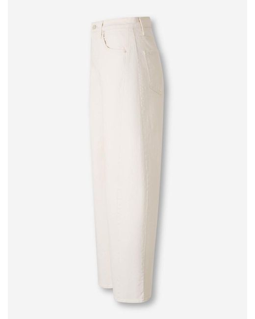 Mother Wide Jeans Half Pipe in White | Lyst UK