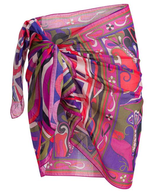PUCCI Cotton Pareo in Pink | Lyst UK