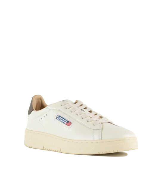 Autry Dallas Low Marshmallow Leather And Morel Sneakers in White for ...