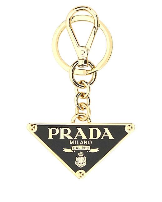 Prada Key Tag in Metallic | Lyst