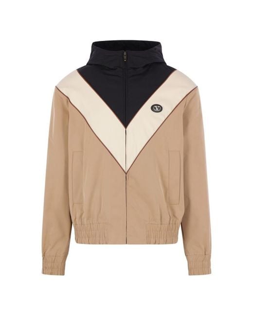 Valentino Garavani Vlogo Blouson Jacket in Natural for Men | Lyst UK