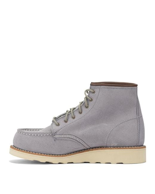 Red Wing "6' Moc Toe 3300 Dusty Abilene" Lace-Up Ankle Boots in Grey ...