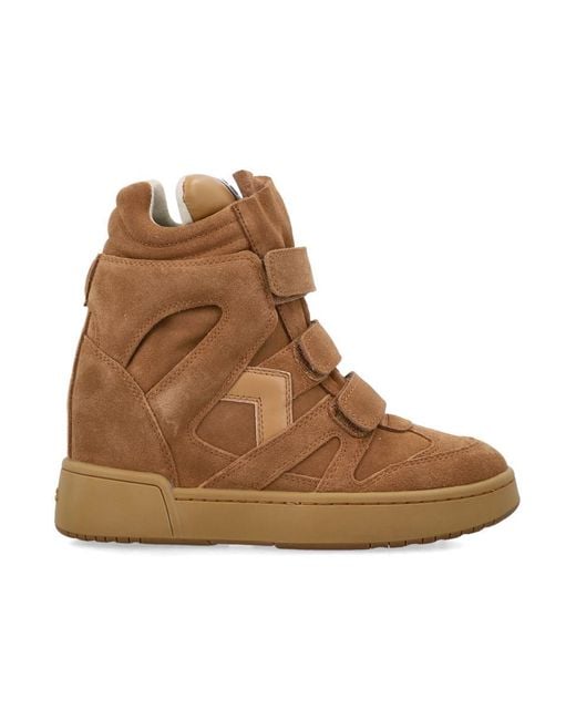 Isabel Marant Im3 Suede Wedge Sneakers in Brown | Lyst