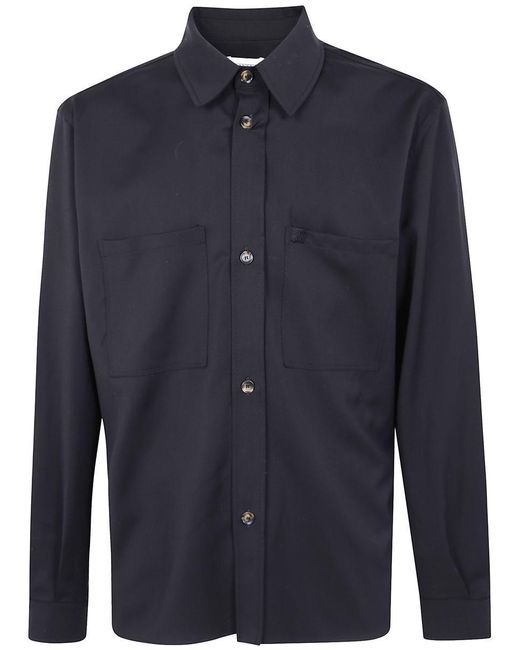 Laneus Wool Shirt Clothing in Blue for Men | Lyst UK