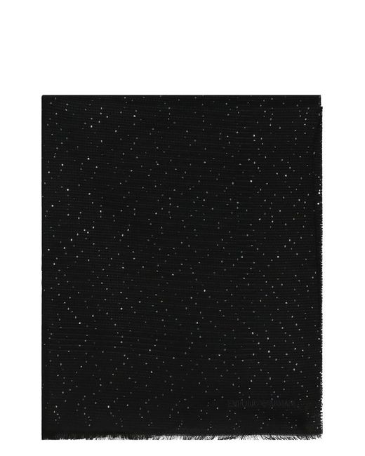 Emporio Armani Wool Blend Stole in Black | Lyst UK