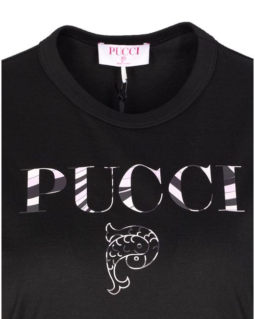 PUCCI Emilio Logo T-Shirt in Black | Lyst UK