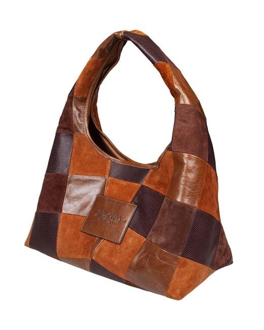Marc Jacobs Patchwork Suede Tote Bag in Brown | Lyst UK