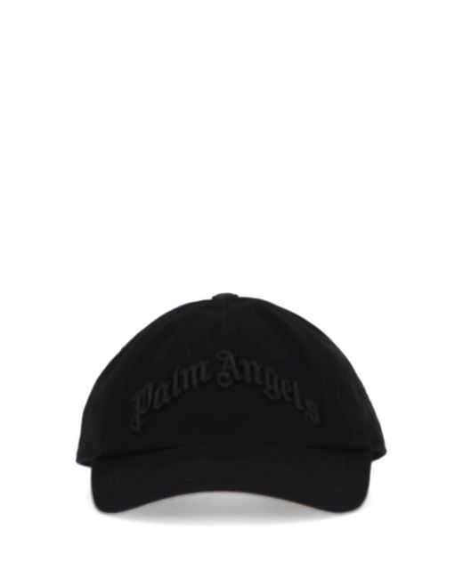 Palm Angels Curved Logo Tonal Cap in Black for Men | Lyst