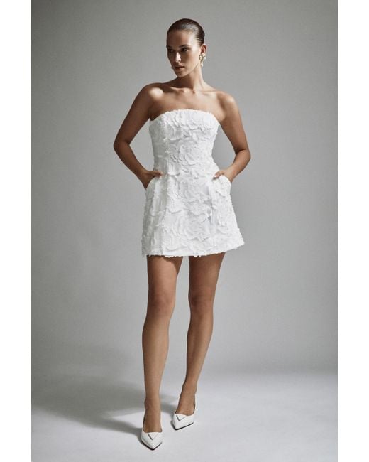 Bardot Karoline Lace Hourglass Dress in Gray | Lyst