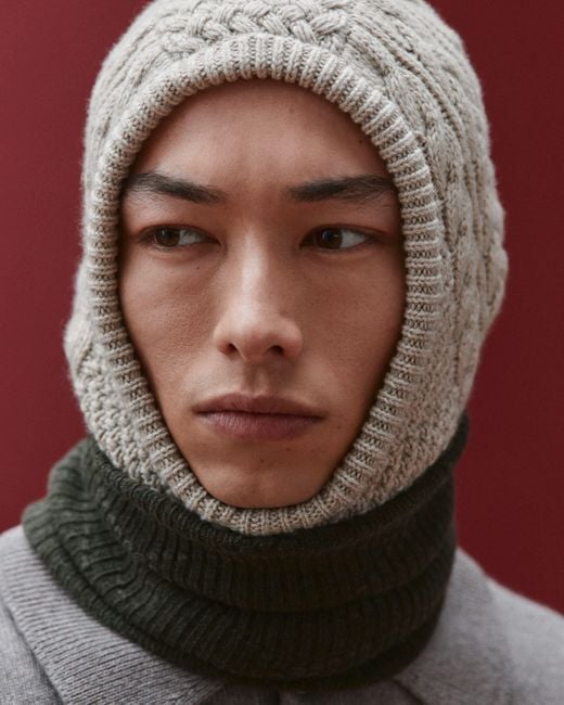 Barrie Cashmere Balaclava in Natural | Lyst UK