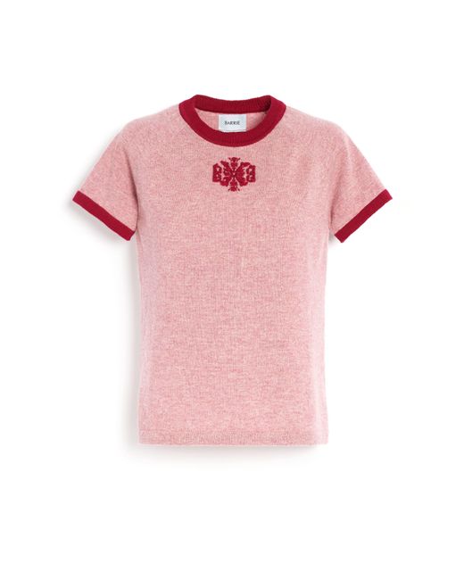 Barrie Mottled Cashmere Top With B Logo in Pink | Lyst