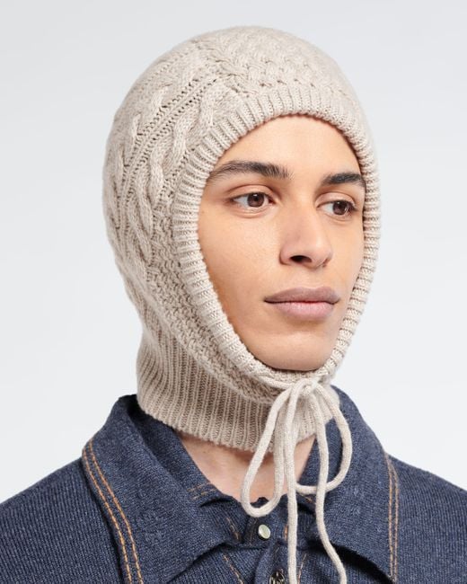 Barrie Cashmere Balaclava in Natural | Lyst UK