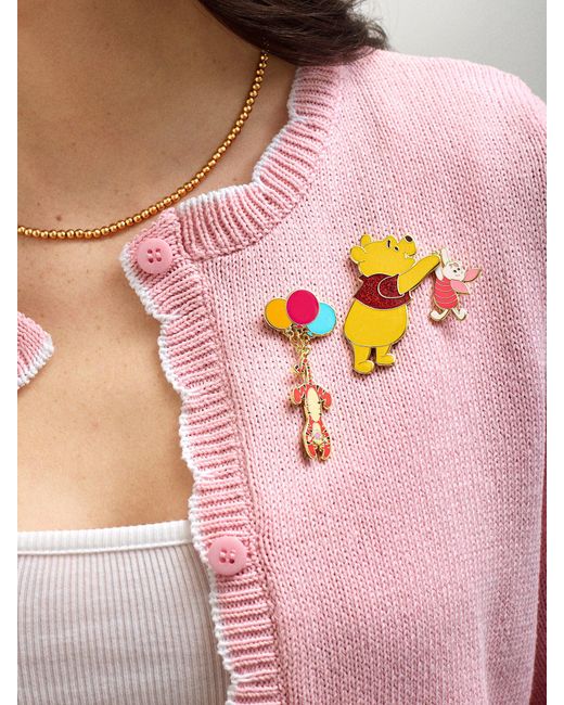 BaubleBar Disney Winnie The Pooh & Piglet Pin in White | Lyst