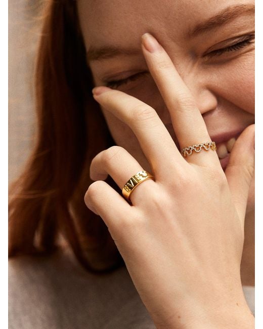 BaubleBar Disney 18k Gold Custom Block Ring in Metallic | Lyst