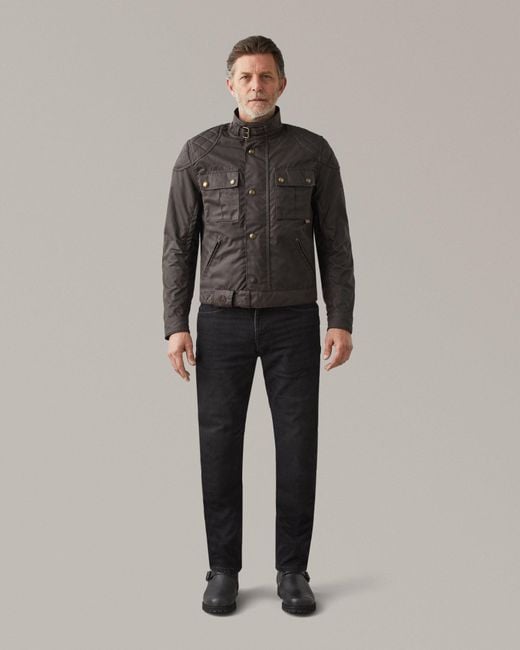 Belstaff Brooklands Motorcycle Jacket in Grey for Men | Lyst UK