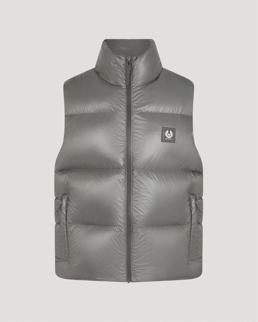 Belstaff Resolve Gilet Down Filled Ripstop in Gray for Men | Lyst