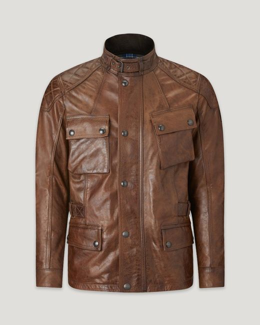 Belstaff Turner Motorcycle Jacket in Brown for Men | Lyst UK