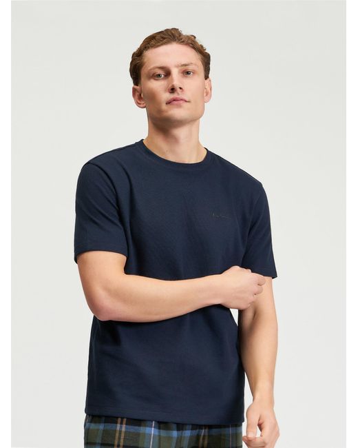 Ben Sherman Short Sleeve Waffle Tee In in Blue for Men | Lyst UK