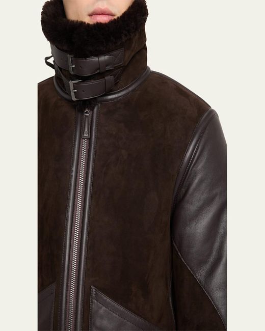 Ralph Lauren Lamb Shearling Aviator Jacket in Brown for Men | Lyst