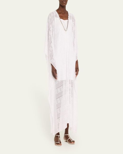 Kobi Halperin Ruth Chain-Trim Pointelle Maxi Dress in Natural | Lyst