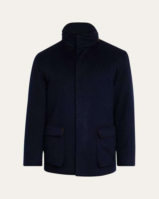 Loro Piana Winter Voyager Baby Cashmere Caban Jacket in Blue for Men | Lyst