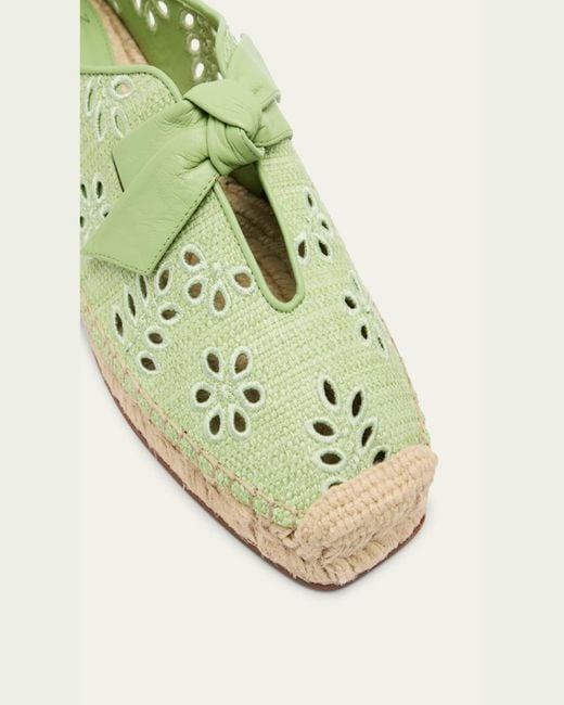 Alexandre Birman Clarita Eyelet Raffia Leather-Knot Espadrilles in ...