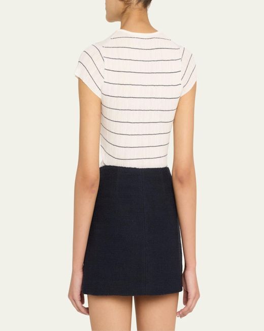 A.L.C. Sam Stripe Crewneck Tee in Natural | Lyst