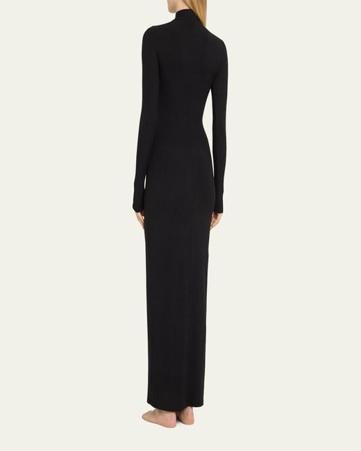 Skims Soft Lounge Ribbed Mock-Neck Maxi Dress in Blue | Lyst