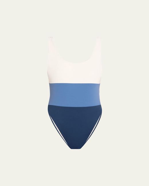 Anemos Hume Tricolor One-Piece Swimsuit in Blue | Lyst