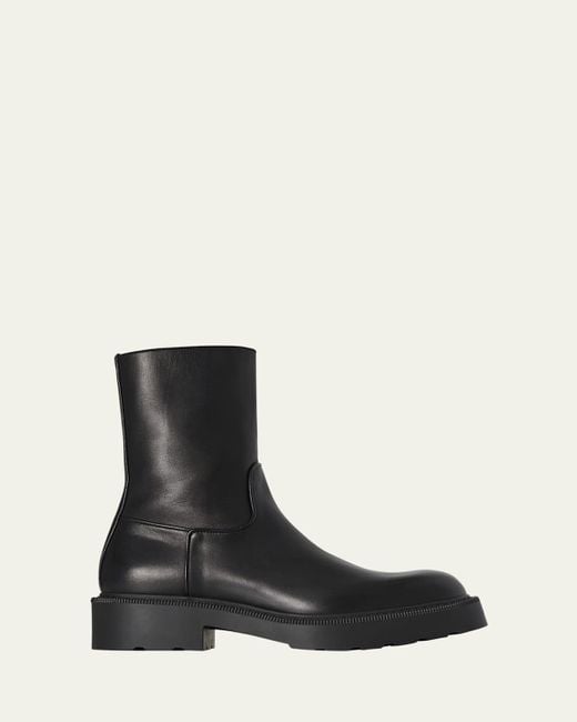 The Row Leather Short Moto Boots in Black | Lyst