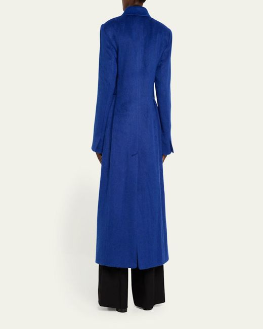 Only Child Easington Belted Mohair Wool Coat in Blue | Lyst