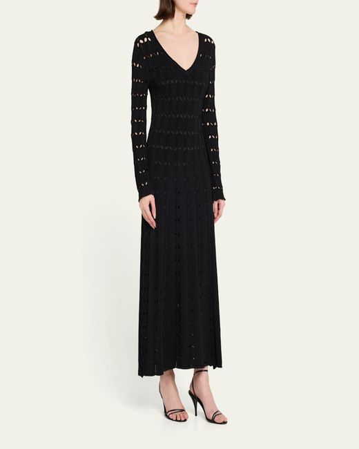 Zimmermann Rhiannon Pointelle Maxi Dress in Black | Lyst