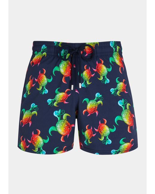 Vilebrequin X Kenny Scharf Multi Turtles Swim Shorts In Blue For Men Lyst