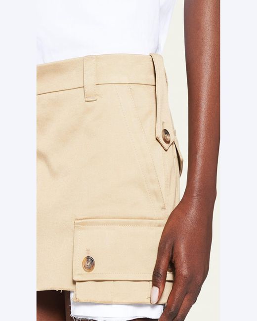 Miu Miu Chino Cargo Mini Skirt In Natural Lyst